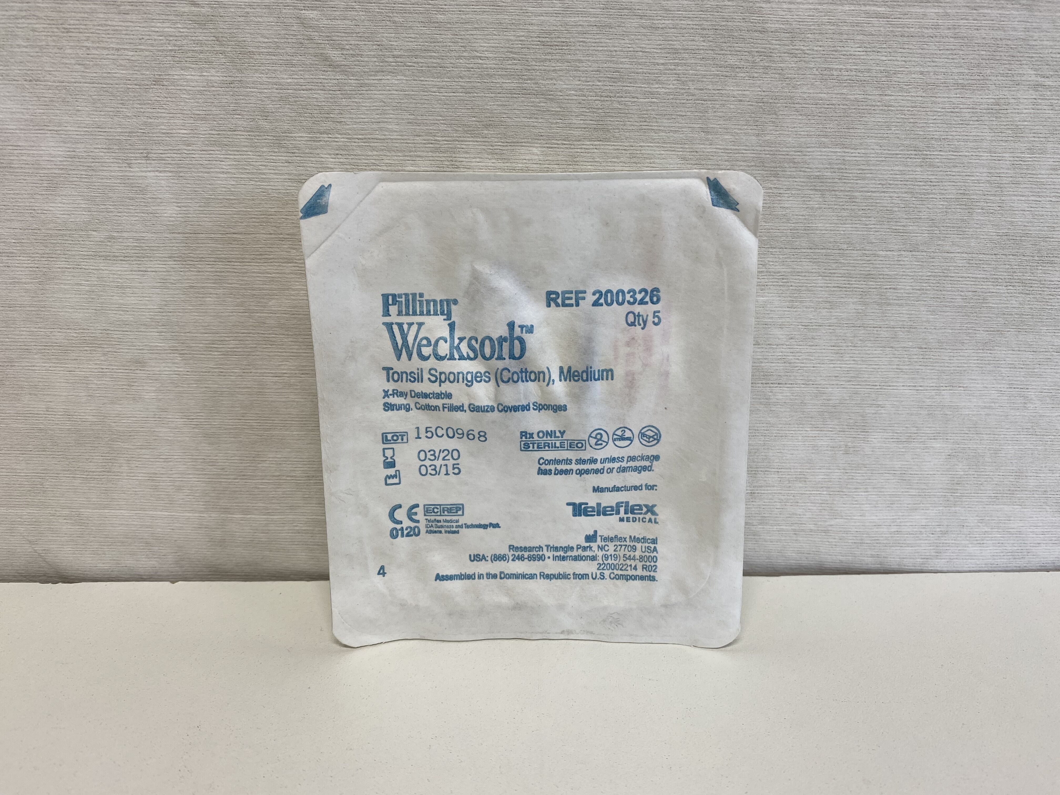 New TELEFLEX 25 Packs (5/pack) Tonsil Sponges 200326 Exp. 03-2022 (H26 ...