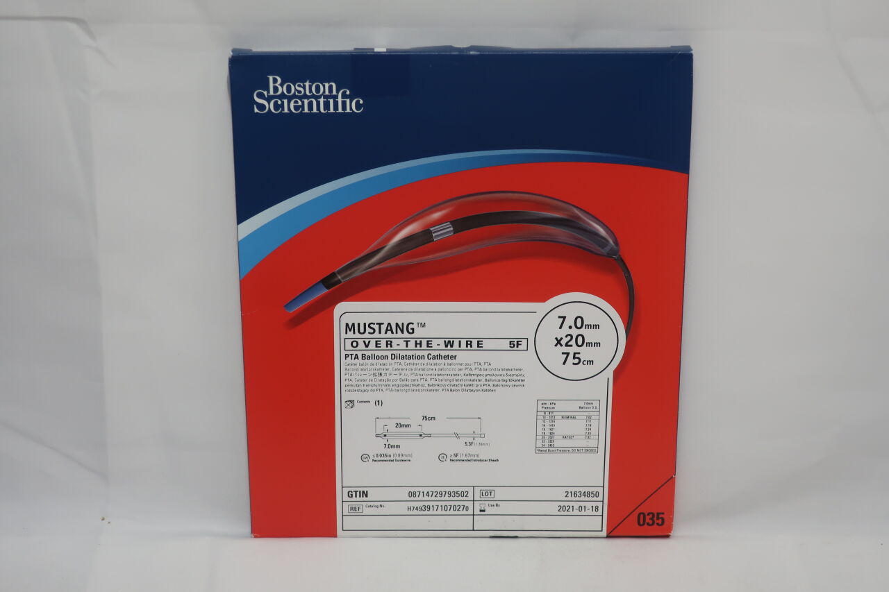 New Boston Scientific 3917107027 Mustang Over The Wire Pta Balloon Dilatation Catheter 5f X 7