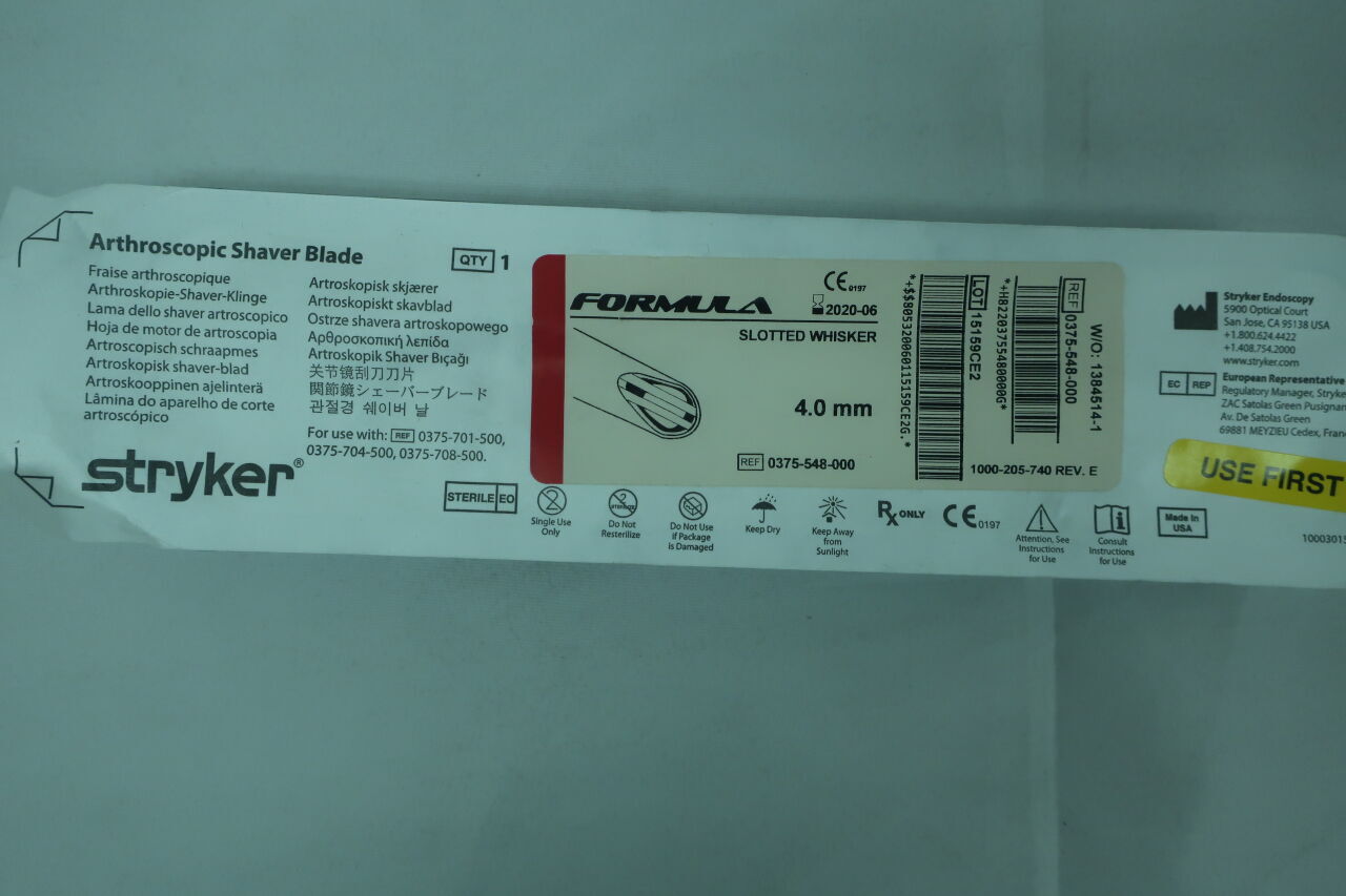 New STRYKER 0375-548-000 Formula 4.0mm Slotted Whisker Disposables ... New STRYKER 0375-548-000 Formula 4.0mm Slotted Whisker Disposables ...