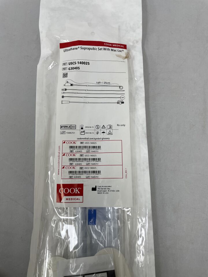 New COOK G30405 Ultrathane Suprapubic Catheter Set with Mac-Loc 14F x ... New COOK G30405 Ultrathane Suprapubic Catheter Set with Mac-Loc 14F x ...