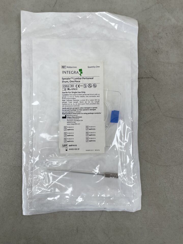 New INTEGRA NL8507210 Spetzler Lumbar-Peritoneal Shunt Kit, 80cm ...